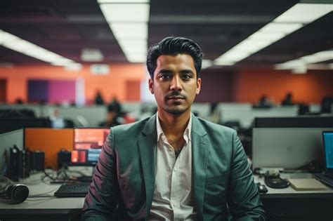 Premium Ai Image Photo Portrait Of Male Programmer In Office