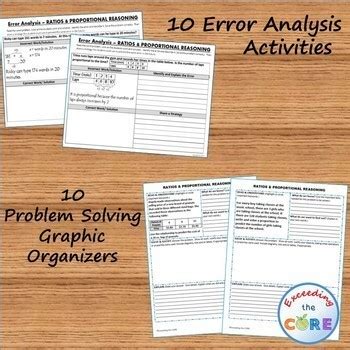RATIOS PROPORTIONS BUNDLE Task Cards Error Analysis Graphic Organizers