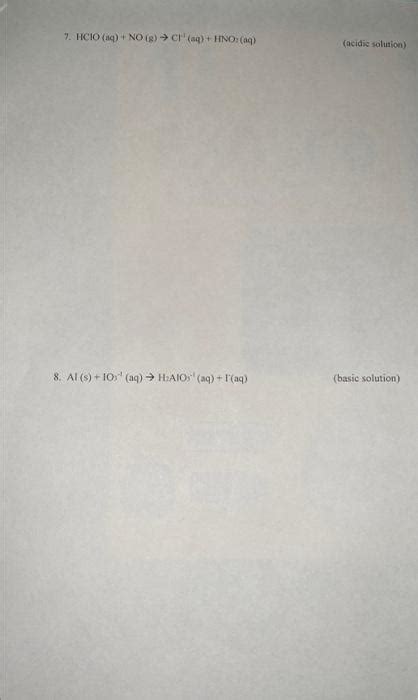 Solved Balancing Redox Reactions Assignment Name 1