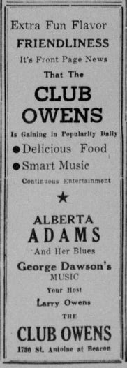 Alberta Adams The Concert Database