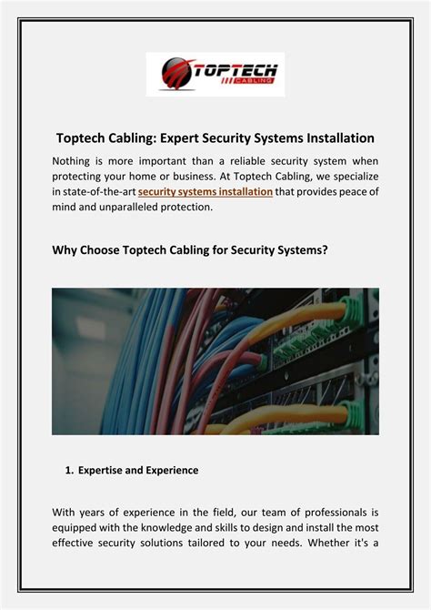 PPT Toptech Cabling Expert Security Systems Installation PowerPoint Presentation ID