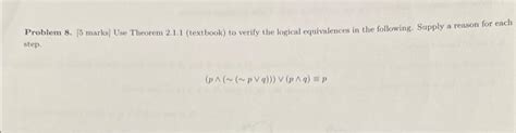 solved problem 8 [5 marks use theorem 2 1 1 textbook to