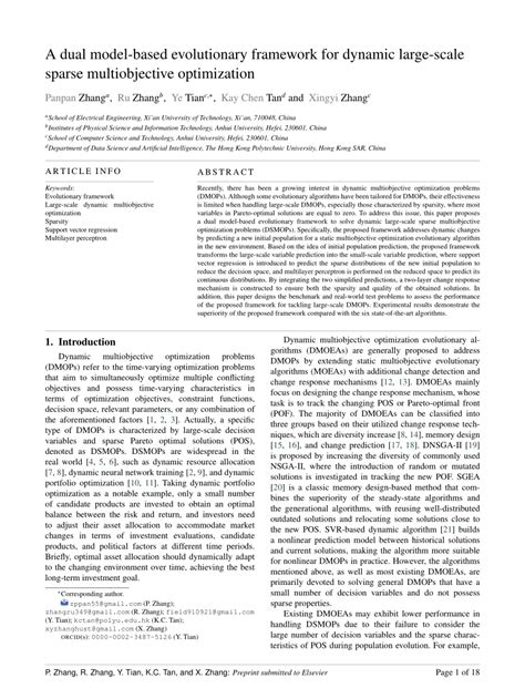 Pdf A Dual Model Based Evolutionary Framework For Dynamic Large Scale Sparse Multiobjective