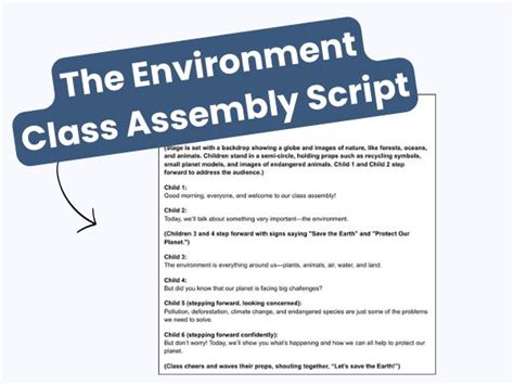 The Environment Ks2 Class Assembly Script Teaching Resources