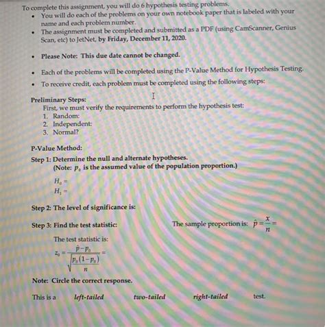 to complete this assignment you will do 6