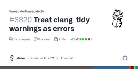 Treat Clang Tidy Warnings As Errors By Afiskon · Pull Request 3820