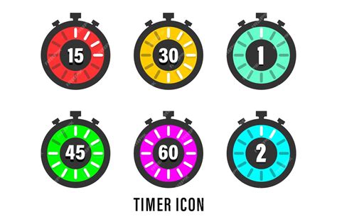 Premium Vector Timer Icons With Color Gradation And Numbers