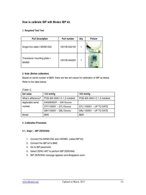 Ibp Calibration With Medex Kit 2013 03 19 Pdf