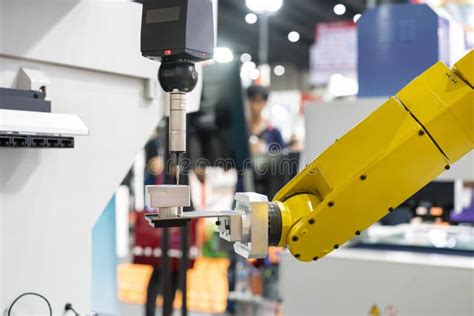 Automatic Coordinate Measurement Machine Cmm During Inspection Precision Part Of Engine For