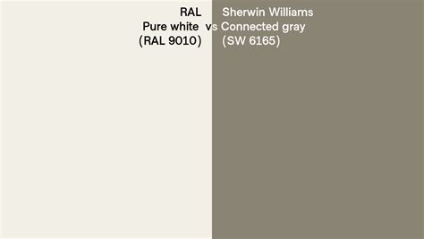 Ral Pure White Ral 9010 Vs Sherwin Williams Connected Gray Sw 6165