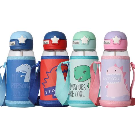 700ml 어린이 물 컵 만화 아기 빨대와 먹이 컵 누수 방지 물병 야외 휴대용 어린이 컵 가방컵 Aliexpress