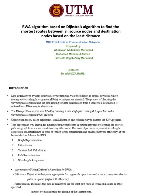 Rwa Presentation Pdf Routing Wavelength Division Multiplexing