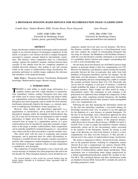 pdf a histogram semantic based distance for multiresolution image