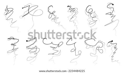 Set Black Outline Simple Line Abstract Stock Vector Royalty Free Shutterstock