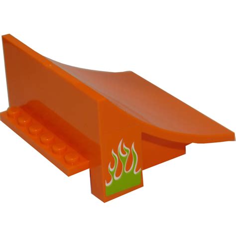 LEGO Ramp X X Curved Stuntz With Lime Flames Sticker Brick Owl LEGO Marketplace