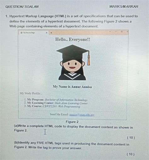 Solved 1 Hypertext Markup Language Html Is A Set Of