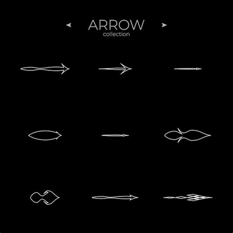 라인 화살표 아이콘 세트 라인 아이콘 모음 현대 벡터 기호 프리미엄 벡터