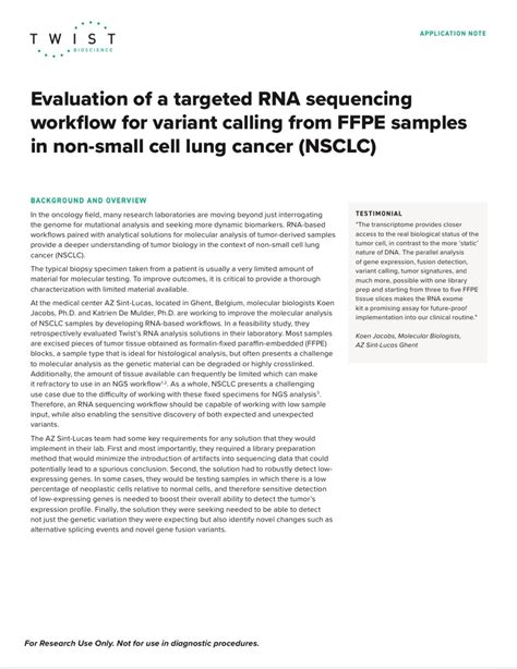 Twist Bioscience On Linkedin Evaluation Of A Targeted Rna Sequencing