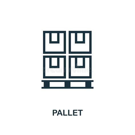 Pallet Icon Monochrome Style Design From Logistics Delivery Icon Collection Ui Pixel Perfect