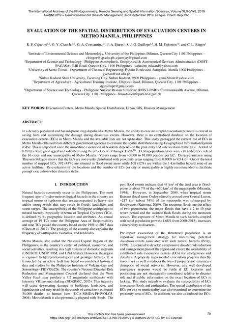 Pdf Evaluation Of The Spatial Distribution Of Evacuation Centers In