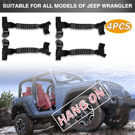 For Jeep Wrangler Yj Tj Jk Jl 1987 2023 4 Pcs Grab Handles Grip Handle