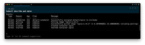 how to describe a kubernetes pod with kubectl warp