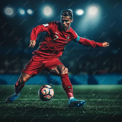 Cristiano Ronaldo Soccer Player In Action Premium Ai Generated Image