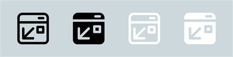 Minimize Icon Set In Black And White Screen Size Signs Vector