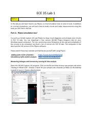 ECE Lab Pdf ECE Lab Name Name In This Lab You Will Learn How To Use PSpice A