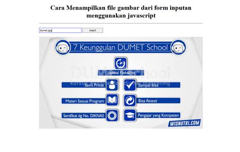 Cara Menampilkan File Gambar Dari Form Inputan Menggunakan Javascript