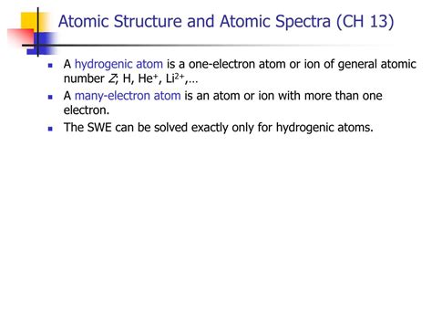 Ppt Atomic Structure And Atomic Spectra Ch 13 Powerpoint