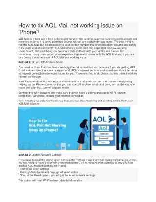 PPT How To Fix If AOL Mail Not Working On Android PowerPoint Presentation ID