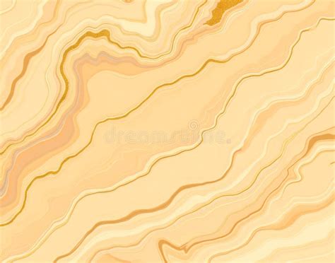 Elegant Seamless Pattern Of Golden Waves On A Beige Marble Surface Resembling Undulating Dune