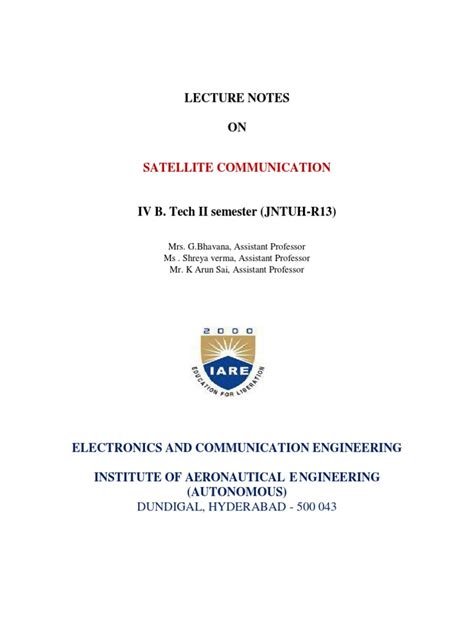 Iare Sc Lecture Notes Pdf Science And Technology Engineering