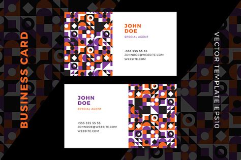 현대 추상 명함 어두운 템플릿 트렌디 한 최소한의 기하학적 패턴으로 기업 문구 모형 샘플 텍스트가있는 깨끗하고 간단한 벡터 편집