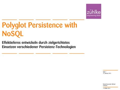 Polyglot Persistence With No Sql Ppt