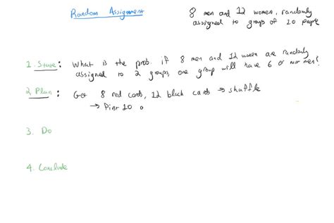 Solved Random Assignment Researchers Recruited 20 Volunteers—8 Men And 12 Women—to Take Part In