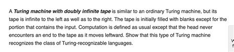 Solved A Turing Machine With Doubly Infinite Tape Is Similar