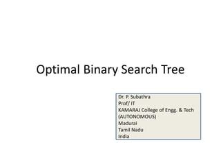 Optimal Binary Search Tree Dynamic Programming PDF