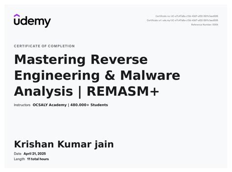 Cybersecurity Malwareanalysis Reverseengineering Continuouslearning… Krishan Jain