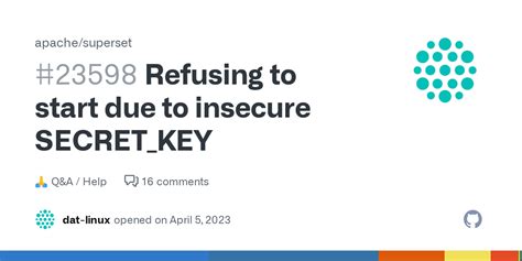 Refusing To Start Due To Insecure SECRET KEY Apache Superset