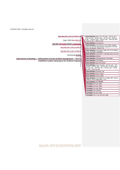 ISO IEC DIS 27035 2 Information Technology Information Security