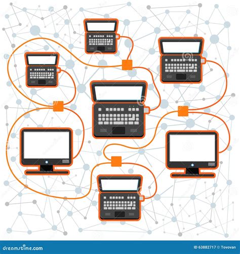 Abstract Scheme Of Computer Network Stock Vector Illustration Of