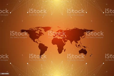 글로벌 기술 네트워킹 개념 정치 세계 지도입니다 디지털 데이터 시각화입니다 라인 총입니다 큰 데이터 배경 통신 합니다 과학적인
