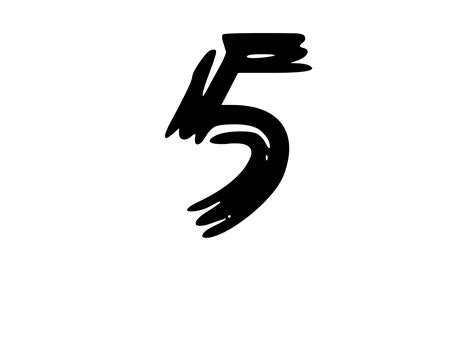 Old Brush Stroked Mono Number 5 Graphic By GraphicsBam Fonts Creative