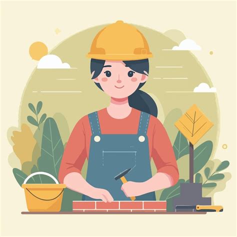 Civil Construction Engineer Women Vector Premium AI Generated Vector