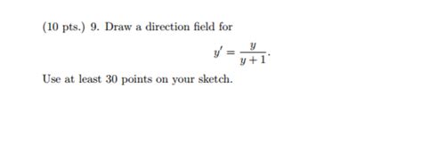 Solved Draw A Direction Field For Y Yy 1 Use At