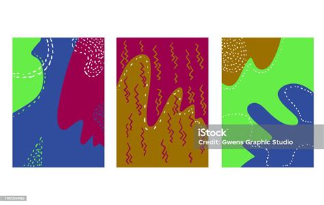 기하학적 모양 힙스터 8090 년대 스타일 벡터 일러스트의 패턴과 추상 팝 아트 색상 배경 그래픽 프린트에 대한 스톡 벡터 아트