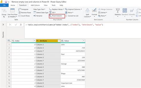 Automatically Remove Empty Columns And Rows From A Table In Power BI DataChant