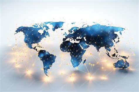 Premium Ai Image Global Network And Connection Technology Concept World Network With Nodes